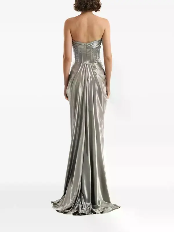 GEMY MAALOUF Strapless Metallic-effect Maxi Dress