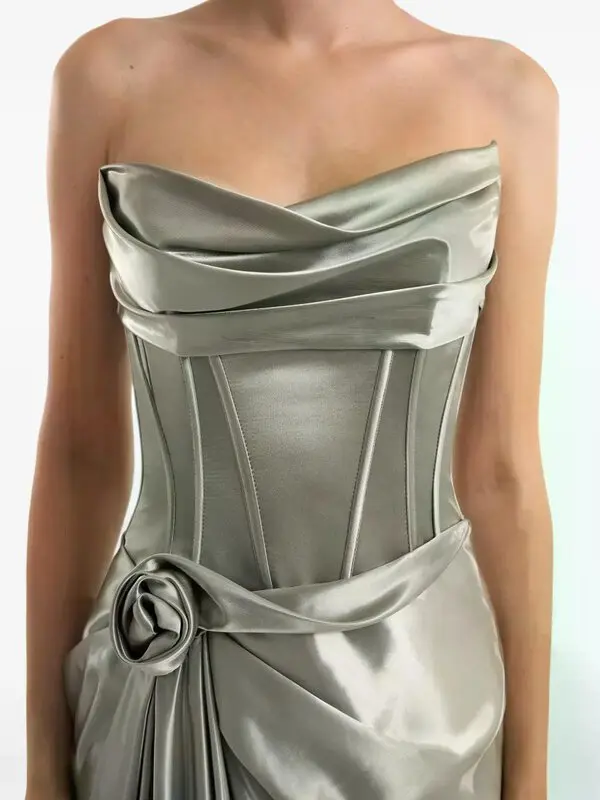 GEMY MAALOUF Strapless Metallic-effect Maxi Dress