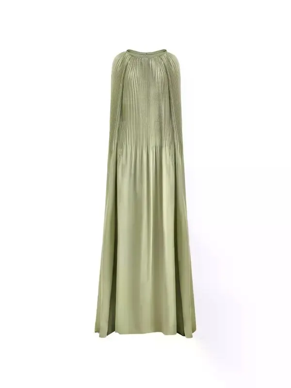 GEMY MAALOUF Pleated Cape Maxi Dress - Green