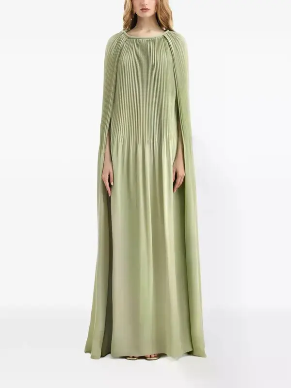 GEMY MAALOUF Pleated Cape Maxi Dress