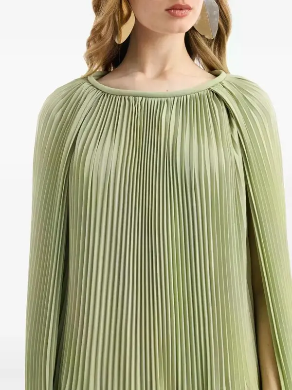 GEMY MAALOUF Pleated Cape Maxi Dress