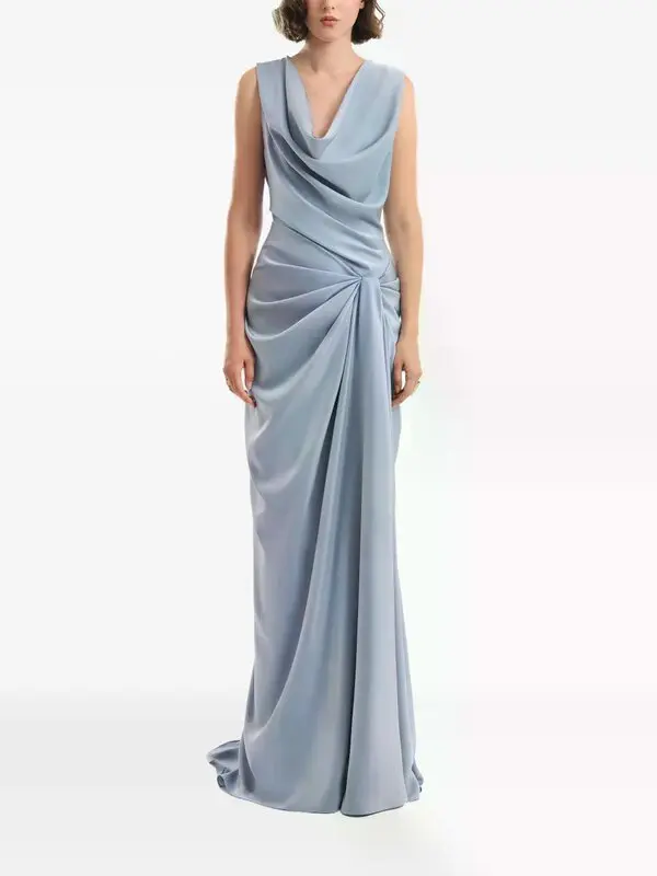 GEMY MAALOUF Draped Maxi Dress - Blue
