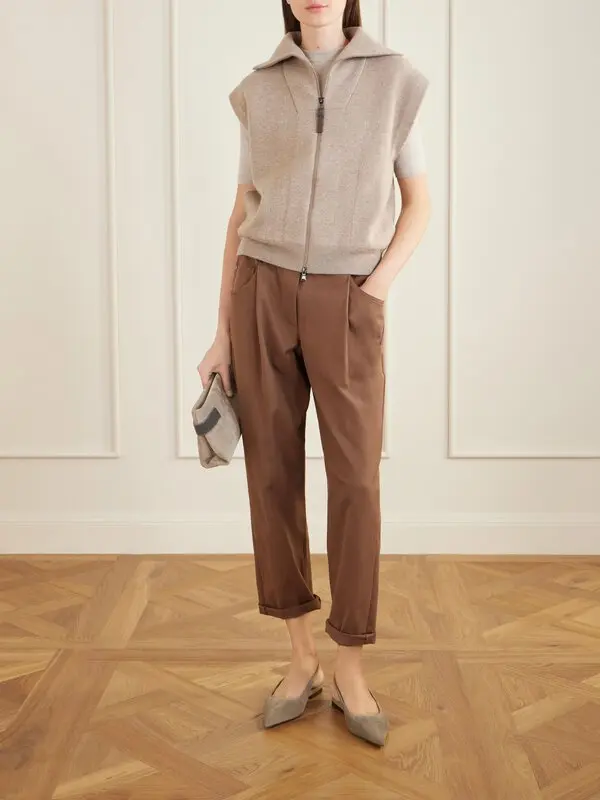Brunello Cucinelli Cotton-blend Twill Straight-leg Trousers