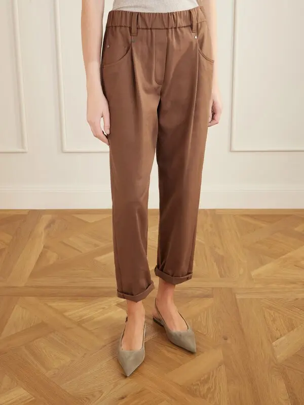 Brunello Cucinelli Cotton-blend Twill Straight-leg Trousers
