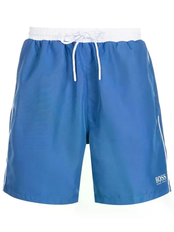 BOSS Colour-block Swim Shorts - Blue