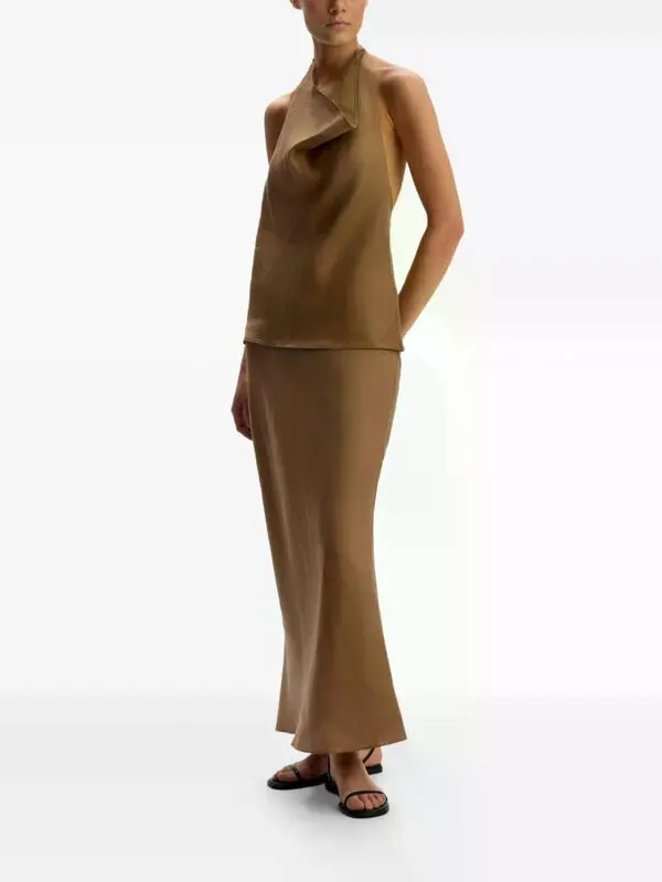 12 STOREEZ Linen Maxi Skirt