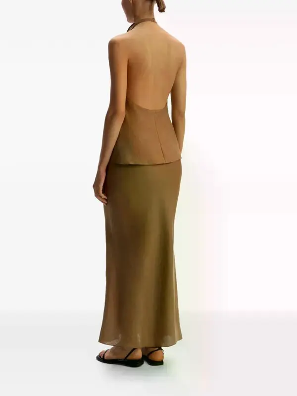 12 STOREEZ Linen Maxi Skirt