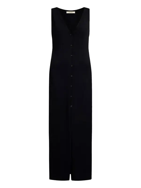 12 STOREEZ Buttoned Maxi Dress - Black