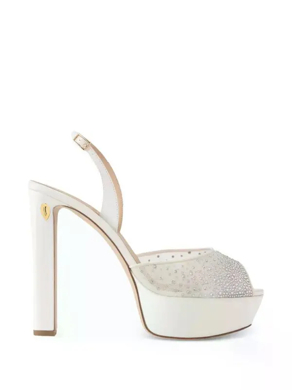 Jennifer Chamandi Antonio Crystal-embellished Sandals - White