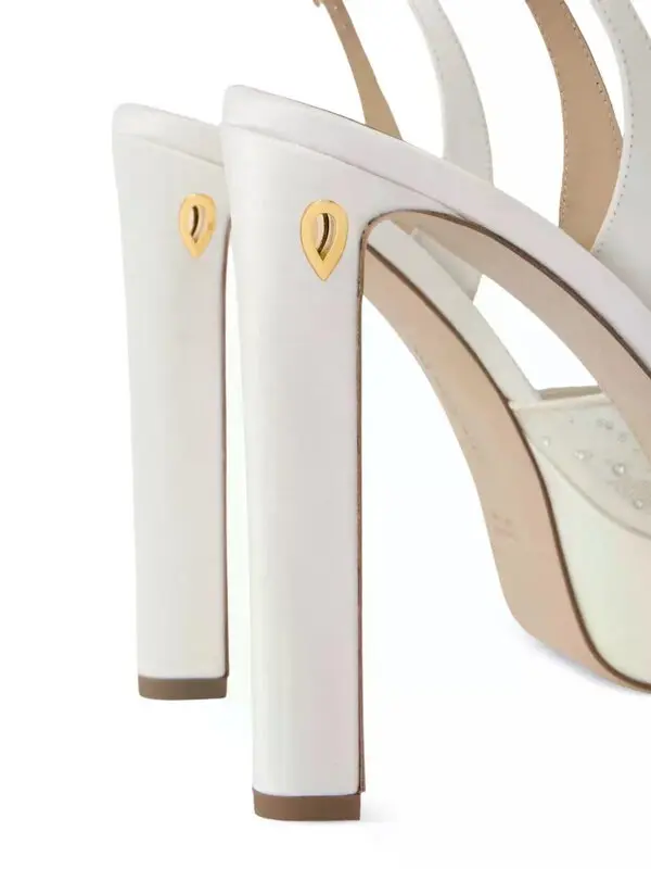Jennifer Chamandi Antonio Crystal-embellished Sandals - White