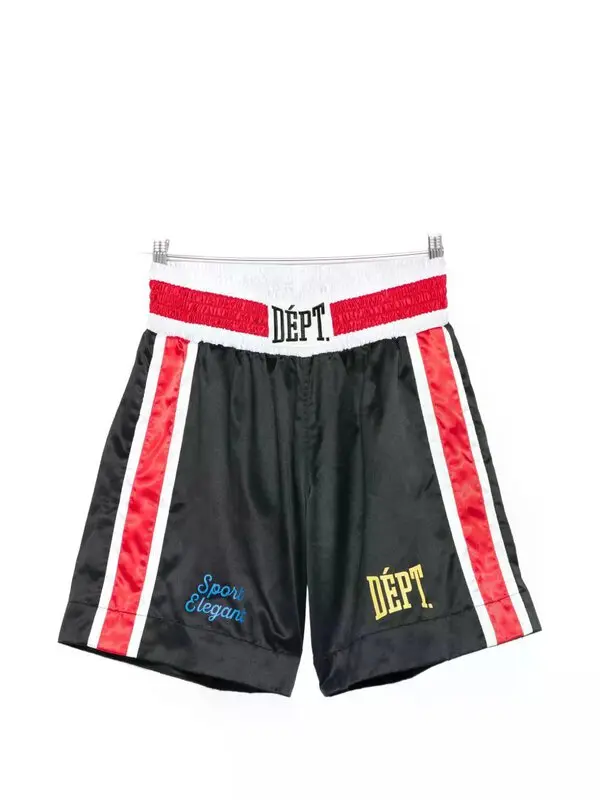 GALLERY DEPT. Logo-patch Side-stripe Boxing Shorts - Black