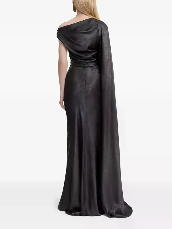 GEMY MAALOUF Asymmetrical-sleeve Draped Maxi Dress