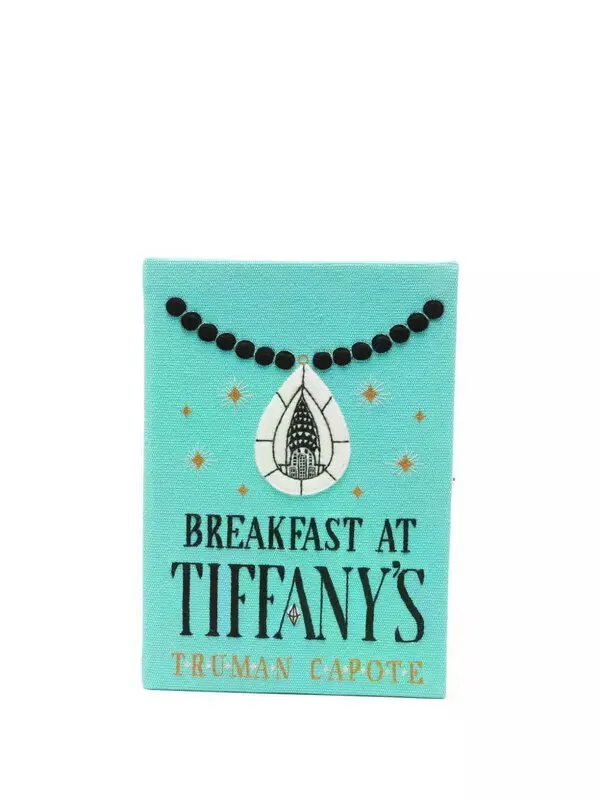 OLYMPIA LE-TAN Breakfast At Tiffany's Embroidered Clutch - Blue