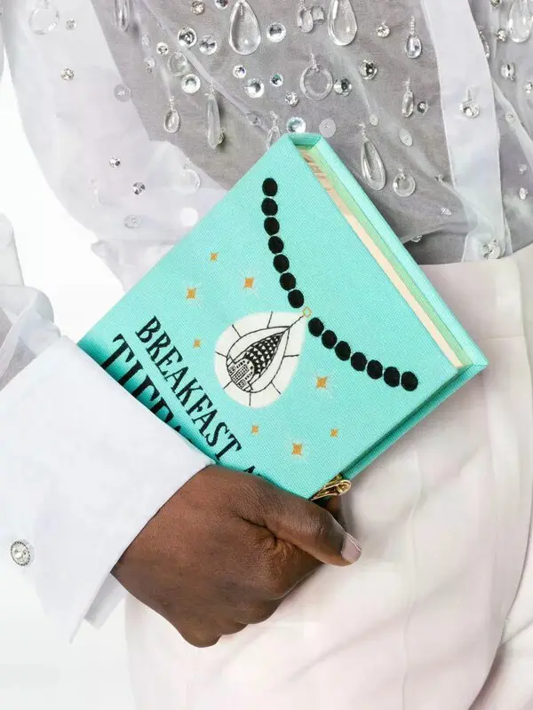 OLYMPIA LE-TAN Breakfast At Tiffany's Embroidered Clutch - Blue