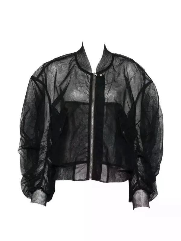 Rick Owens Sheer Zip-up Jacket - Black