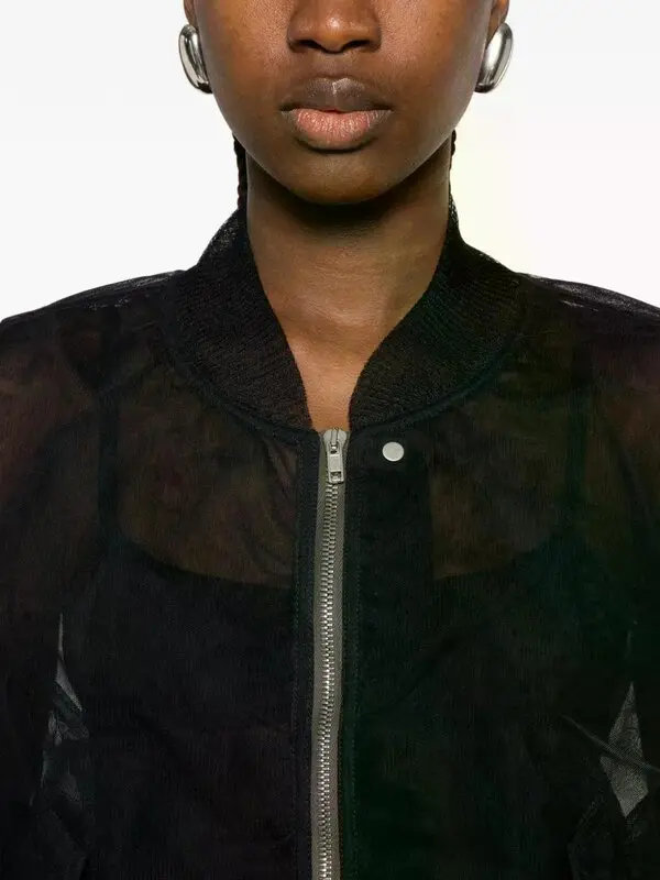 Rick Owens Sheer Zip-up Jacket - Black