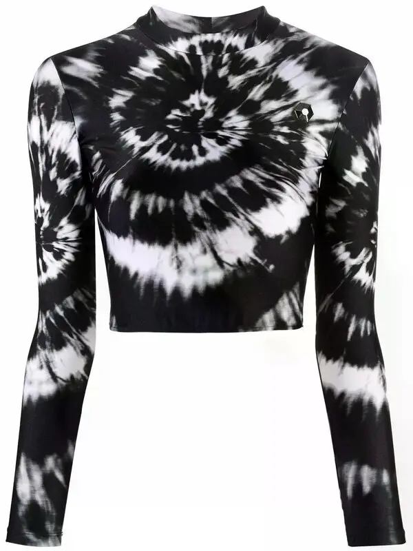 Philipp Plein Tie-dye Cropped Top - Black