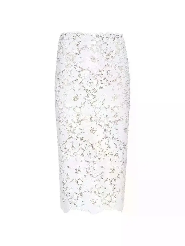 L'Agence Makena Sequin-embellished Midi Skirt - White