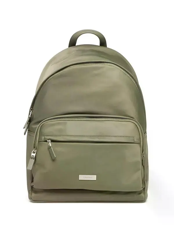 Calvin Klein Logo-plaque Front-pocket Backpack - Green