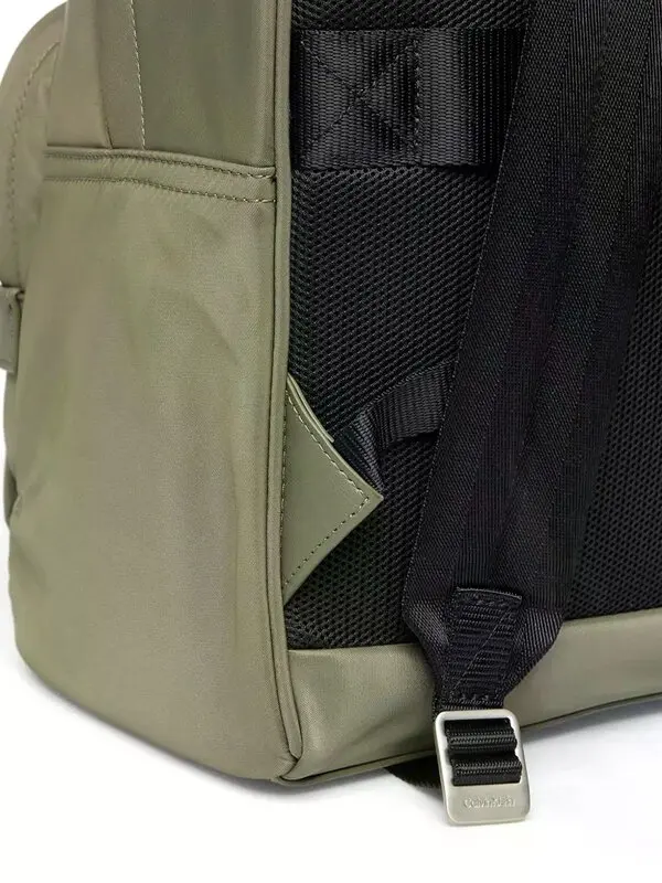 Calvin Klein Logo-plaque Front-pocket Backpack - Green
