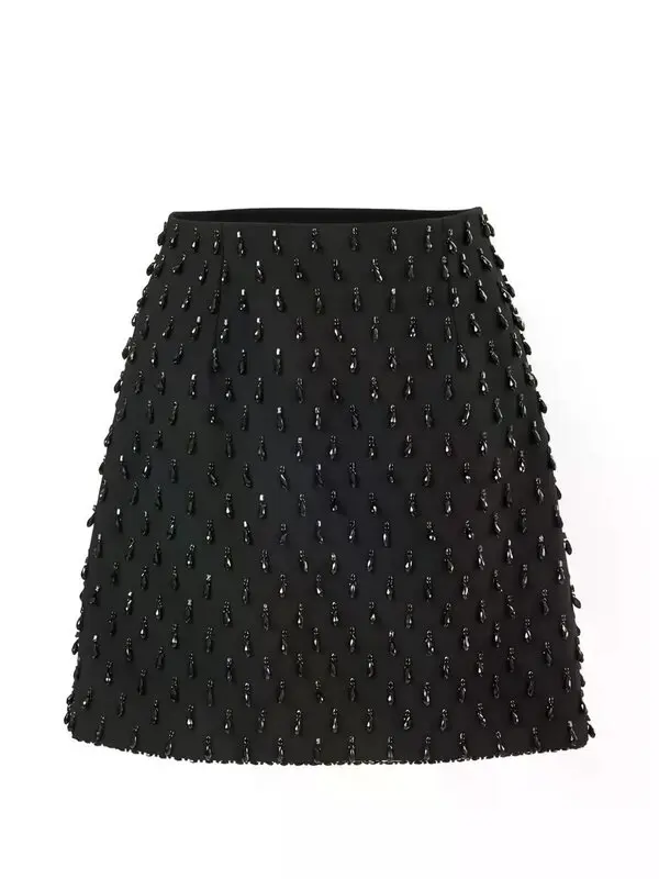 Carolina Herrera A-line Skirt With Bead Embellishments - Black