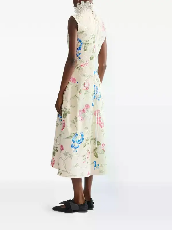 Erdem Floral Embroidered Midi Dress