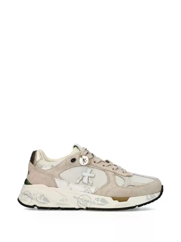 Premiata Mased Logo-patch Sneakers - Neutrals