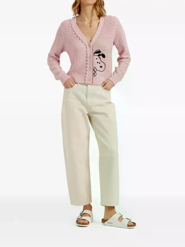 Chinti & Parker Snoopy Crochet Cotton Cardigan