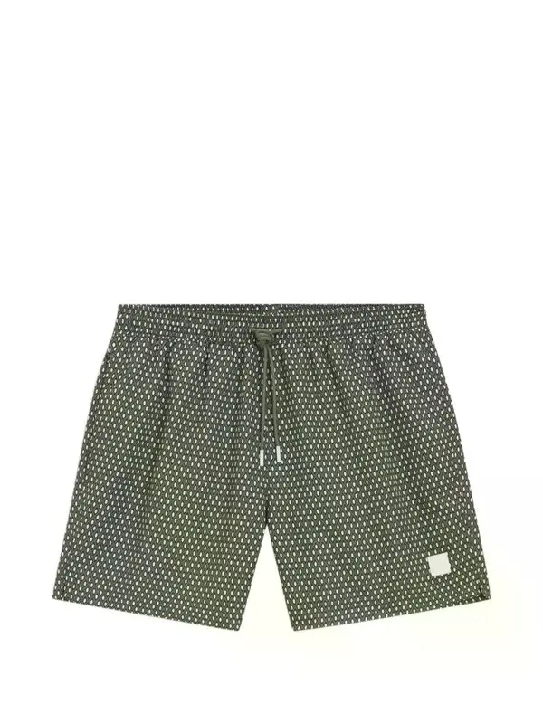 BOSS Micro-print Swim Shorts - Green