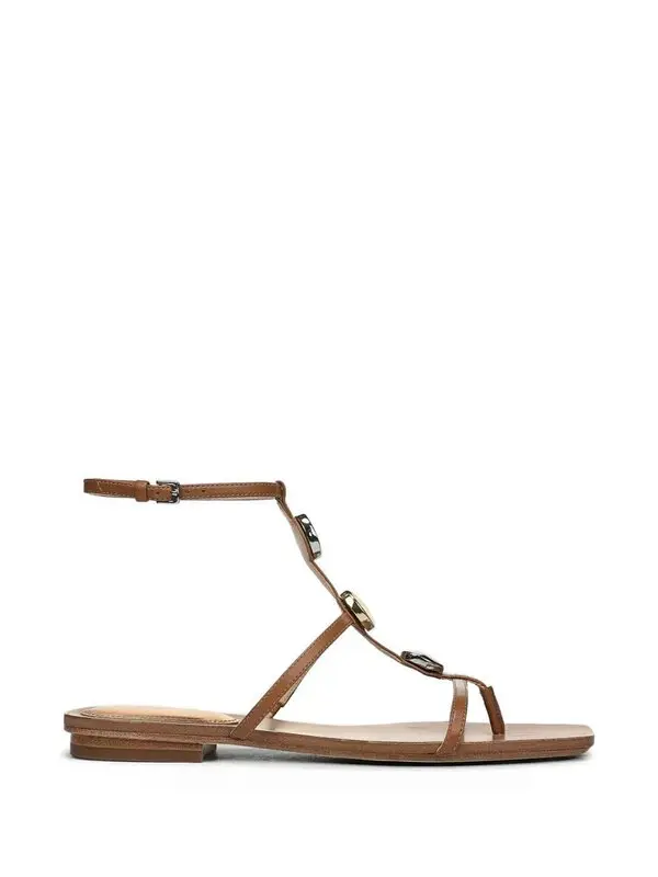 Veronica Beard Alba Pebble-embellished Sandals - Brown