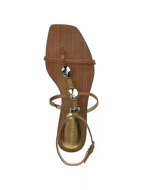 Veronica Beard Alba Pebble-embellished Sandals - Brown