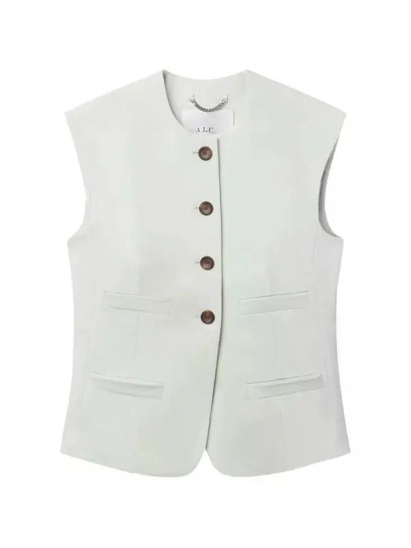 A.L.C. Georgie Button-up Vest - Green
