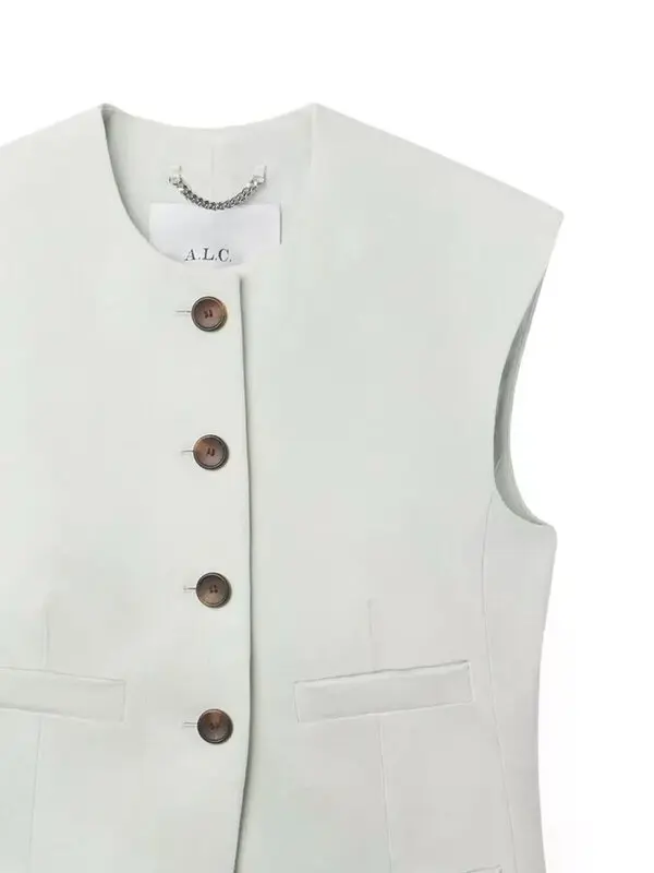 A.L.C. Georgie Button-up Vest - Green