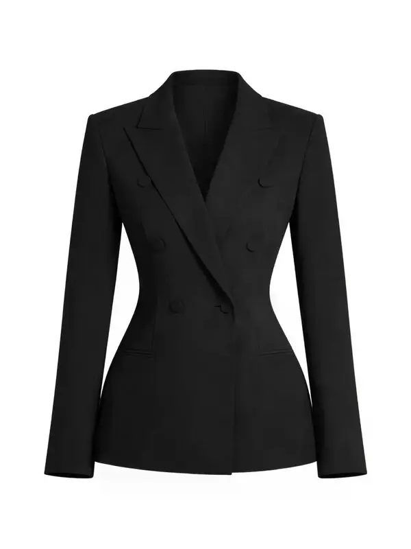 Elie Saab Cady Double-breasted Tailored Blazer - Black