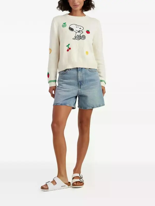 Chinti & Parker Embroidered Cotton Sweater - White
