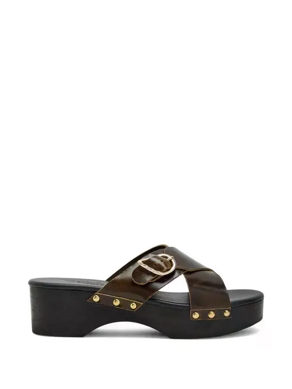ANCIENT GREEK SANDALS Crossover-strap Studded Sandals - Brown