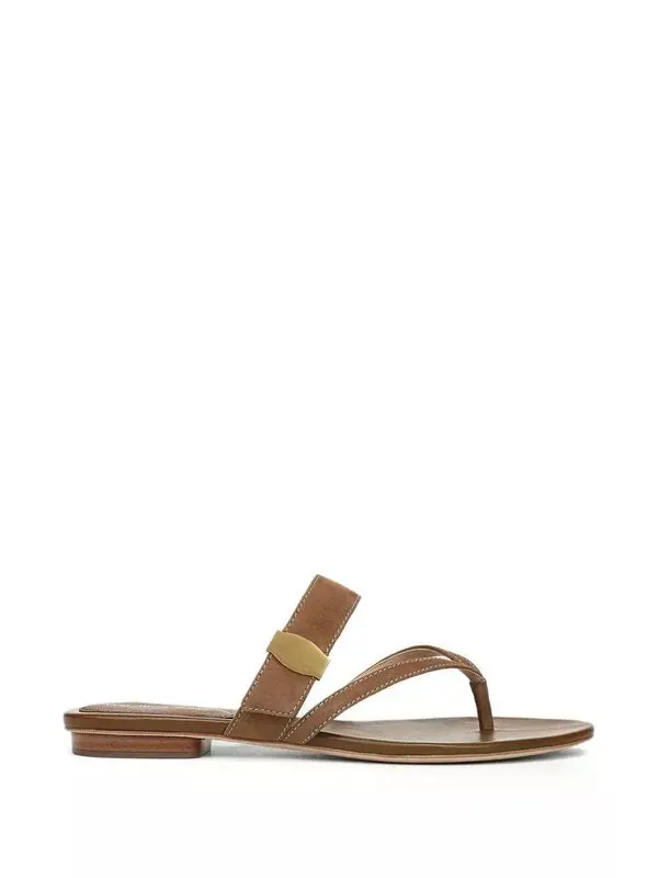 Veronica Beard Salva Dash Flat Sandals - Brown