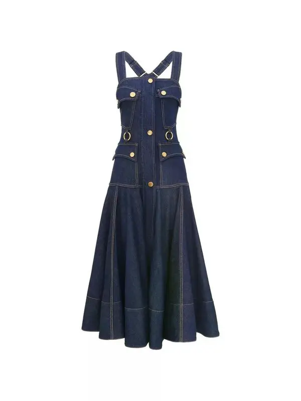 Zimmermann Luna Utility Dress - Blue