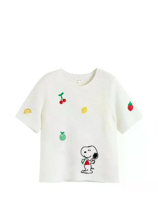 Chinti & Parker Crochet Snoopy T-shirt - White