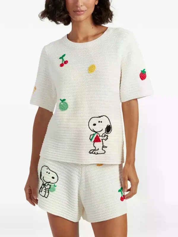 Chinti & Parker Crochet Snoopy T-shirt - White