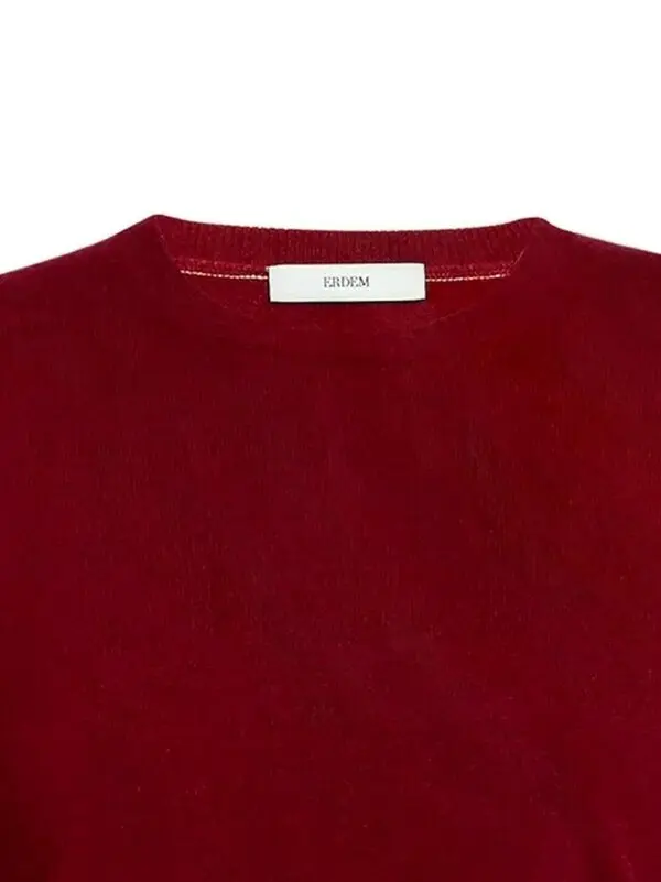 Erdem Embroidered Crew-neck Sweater - Red