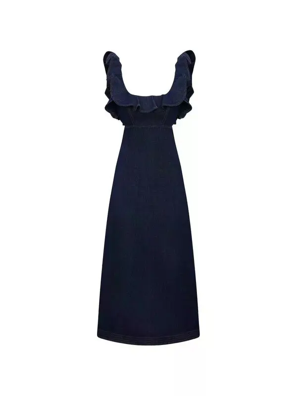 Zimmermann Aster Ruffled Denim Dress - Blue