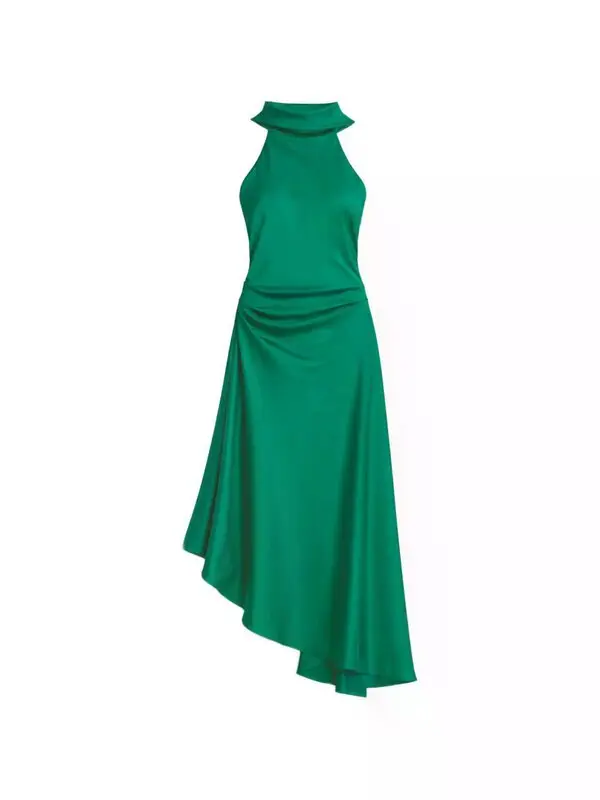 Simkhai Monica Asymmetric Satin Dress - Green