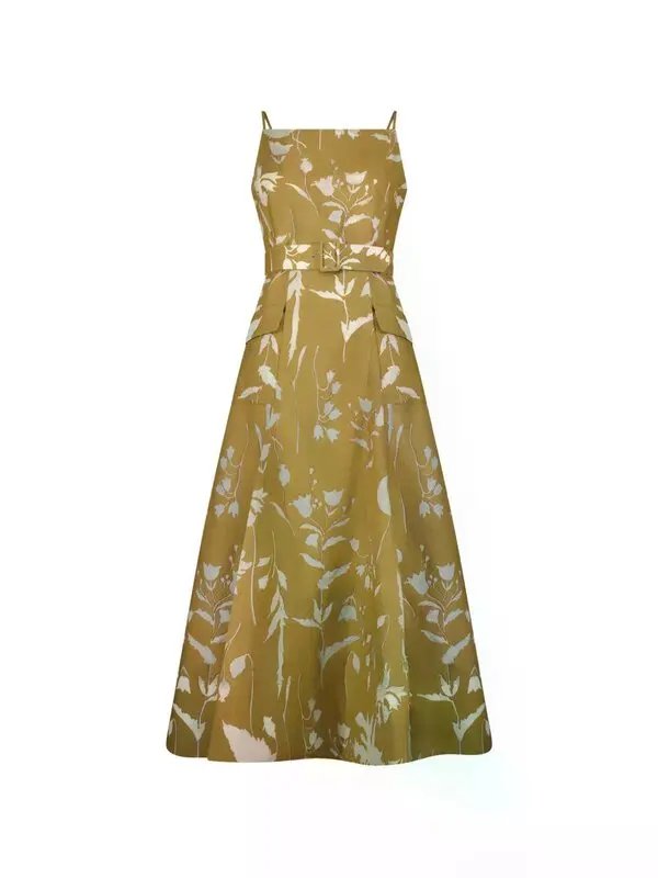 Lela Rose Floral-print Midi Dress