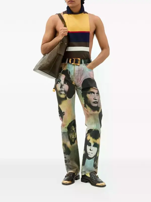 Versace Printed Regular Jeans - Black