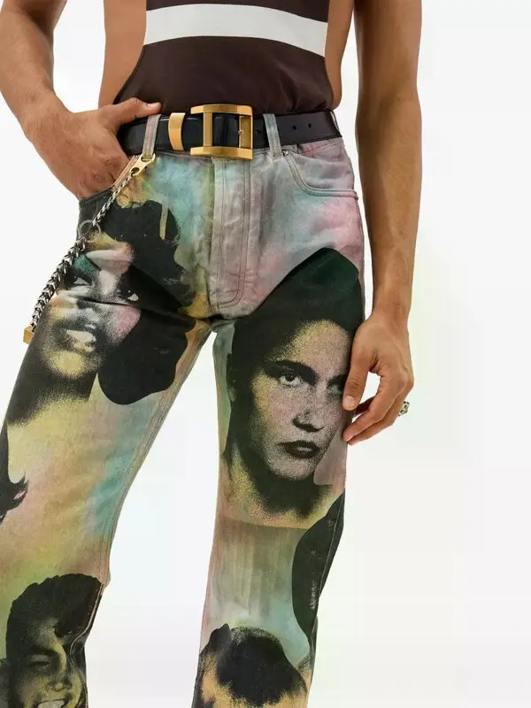 Versace Printed Regular Jeans - Black