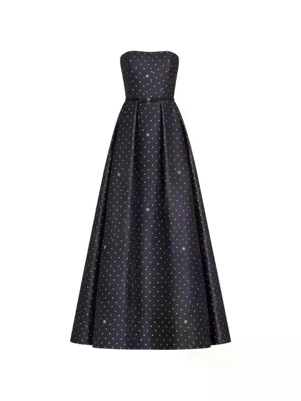 Elie Saab Polka-dot Belted Dress - Blue