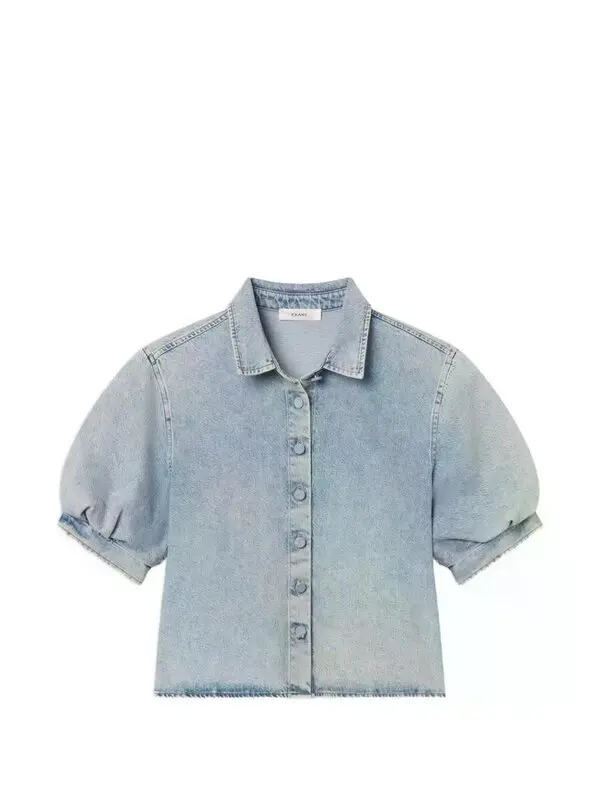 FRAME Billow Puff-sleeve Shirt - Blue