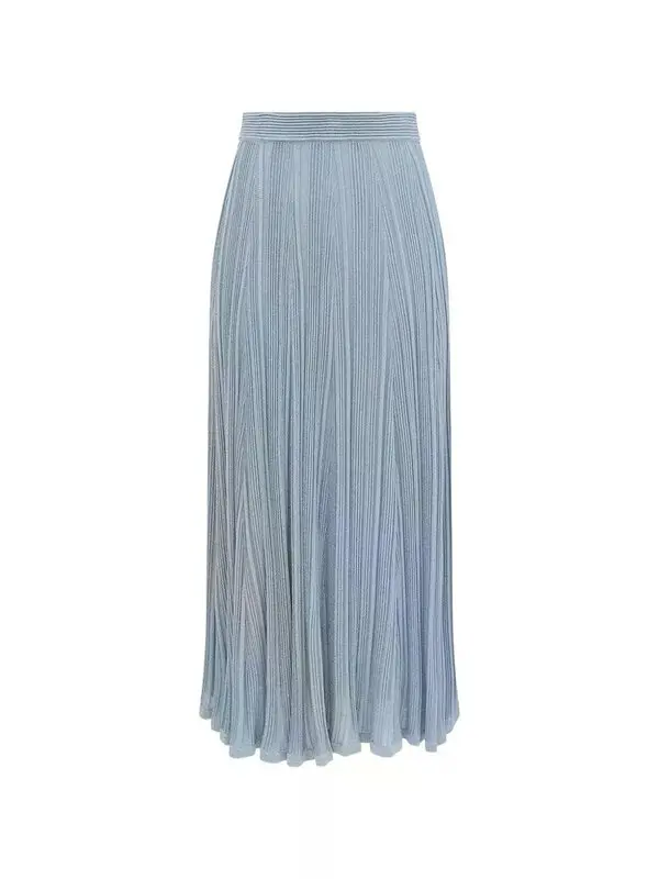 Zimmermann Aster Metallic-knit Skirt - Blue