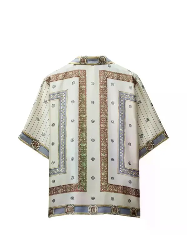 Versace Printed Silk Twill Shirt - Neutrals